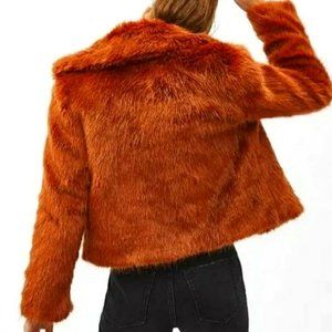 Zara | Jackets & Coats | Boho Chic Faux Fur Jacket In Rust Orange ...